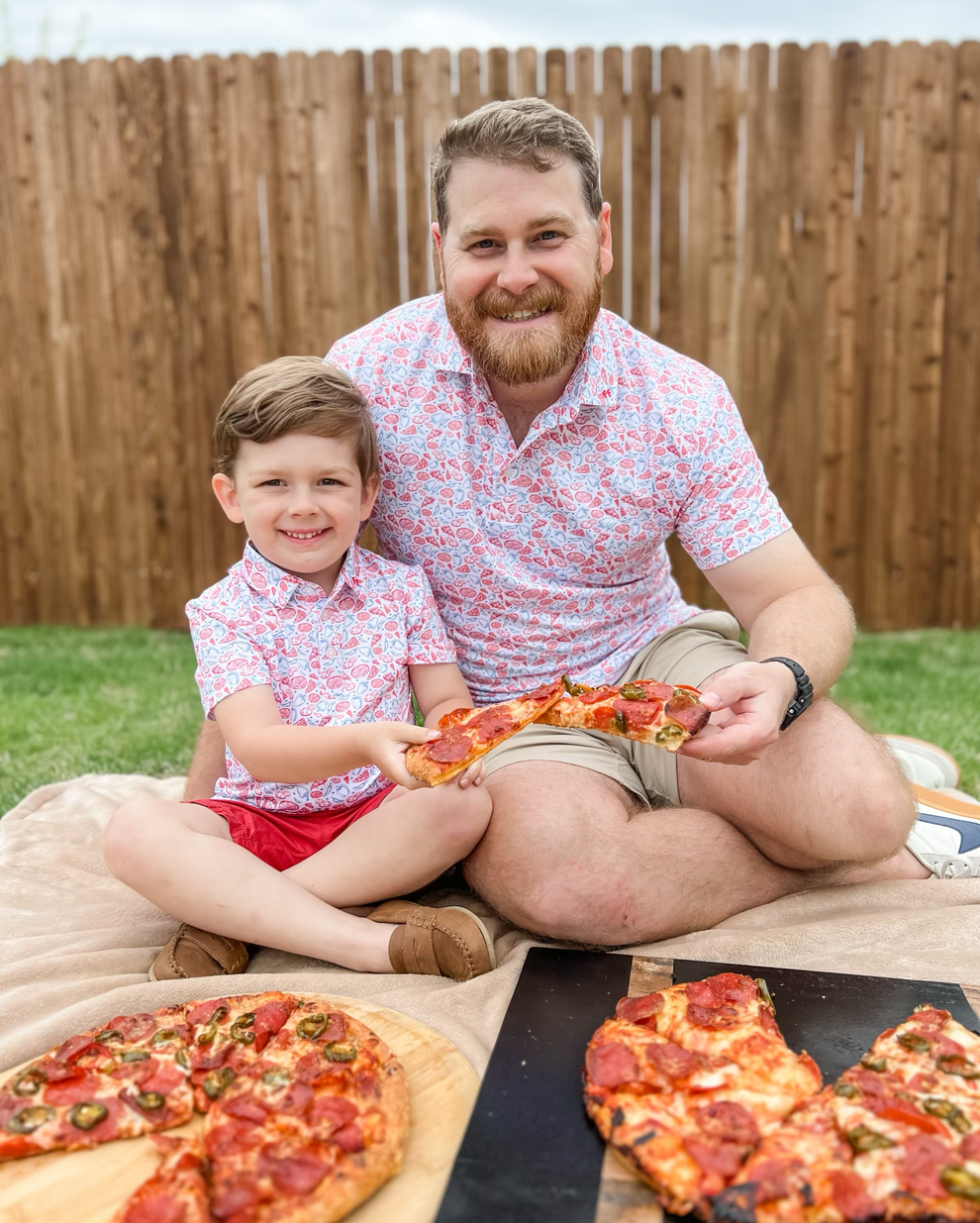 Pizza Polos for Dad and Kid | Fore Fathers Pizza Time